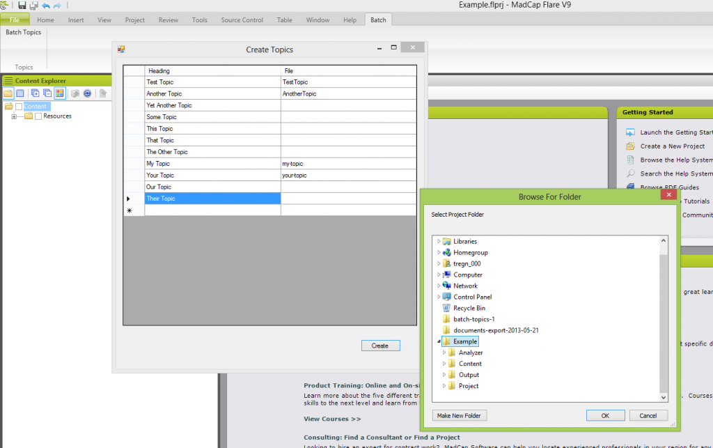 Create Topics in Bulk with a Plug-in – Flare for Programmers